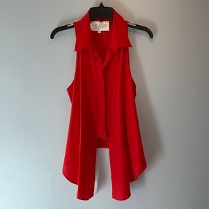 Rory Beca | Tops | Rory Beca Red Silk Blouse Size Xs | Poshmark
